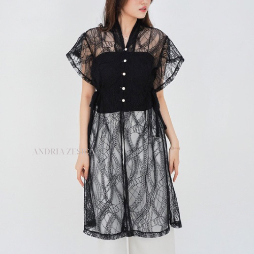 Jual Janavi Outer Kebaya / kebaya tunik / outer brokat / kebaya modern ...