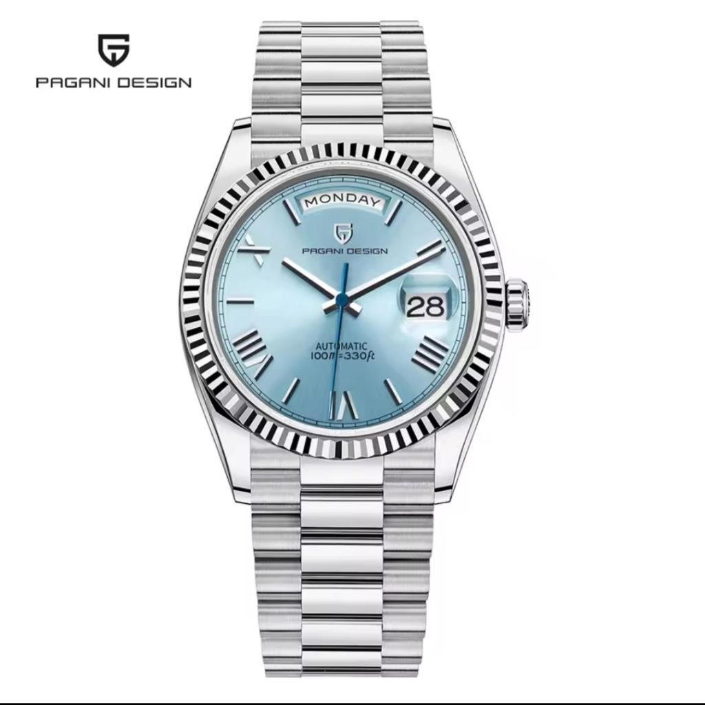 Jual NEW PAGANI DESIGN ICE BLUE DAYDATE AUTOMATIC SEAGULL DD 36 MM WR ...