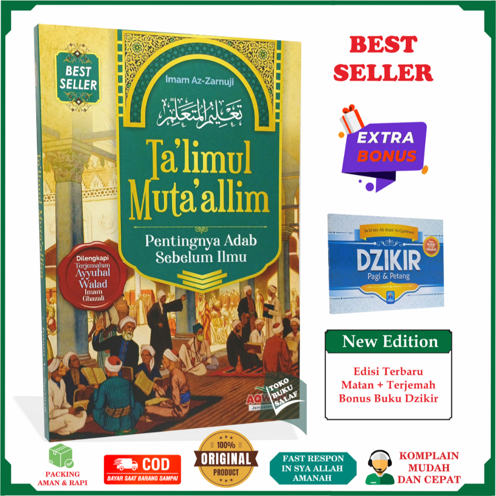 Jual ORIGINAL Ta'limul Muta'allim TAHQIQ Pentingnya Adab Sebelum Ilmu Terjemah Kitab Talim ...