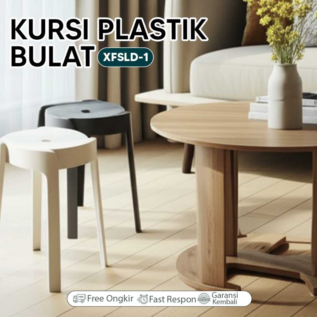 Jual Homedekor Kursi Plastik Bulat XFSLD-1 Bangku Outdoor Minimalis ...