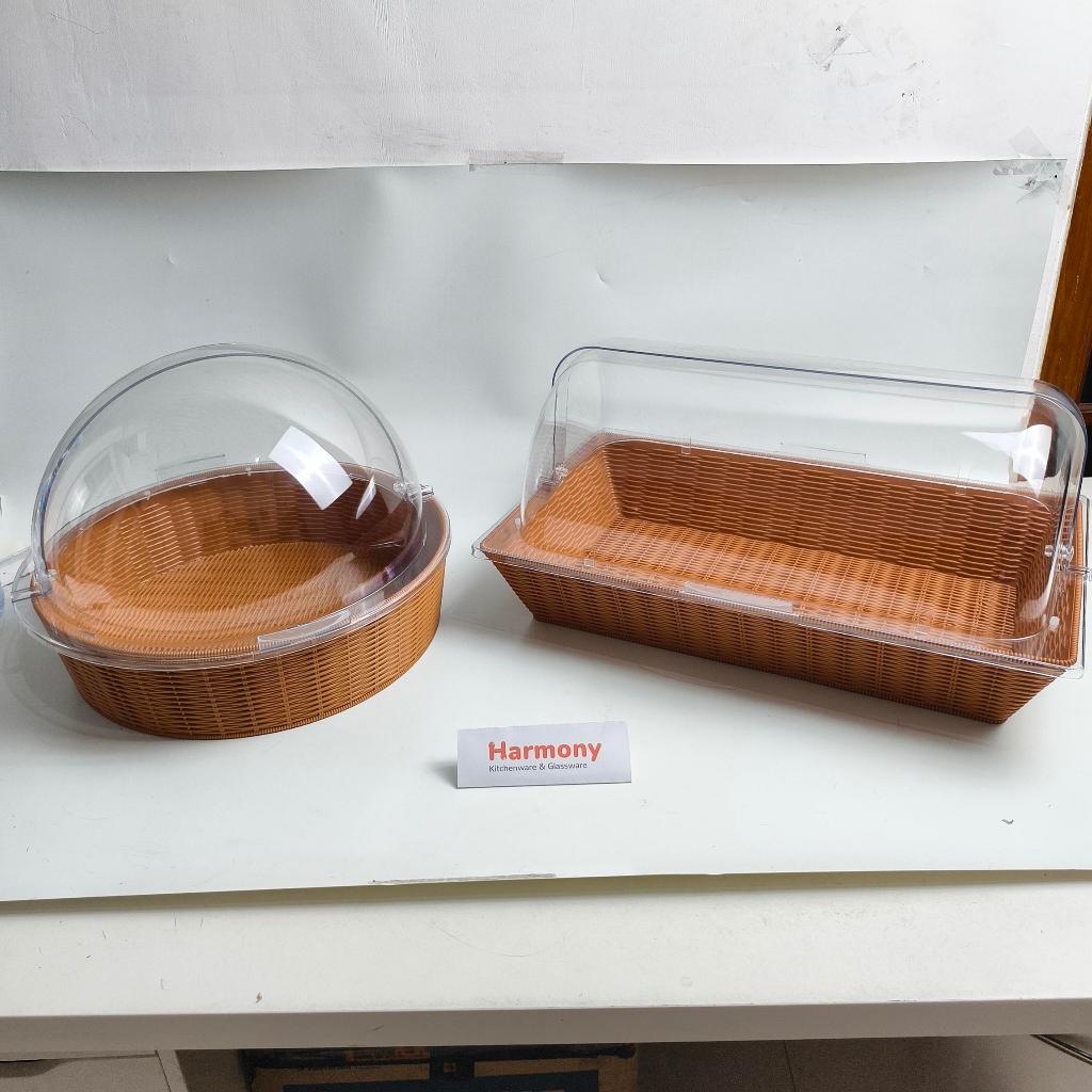 Jual Display Bazar Roti Rotan Keranjang Showcase Bread Basket Bening ...
