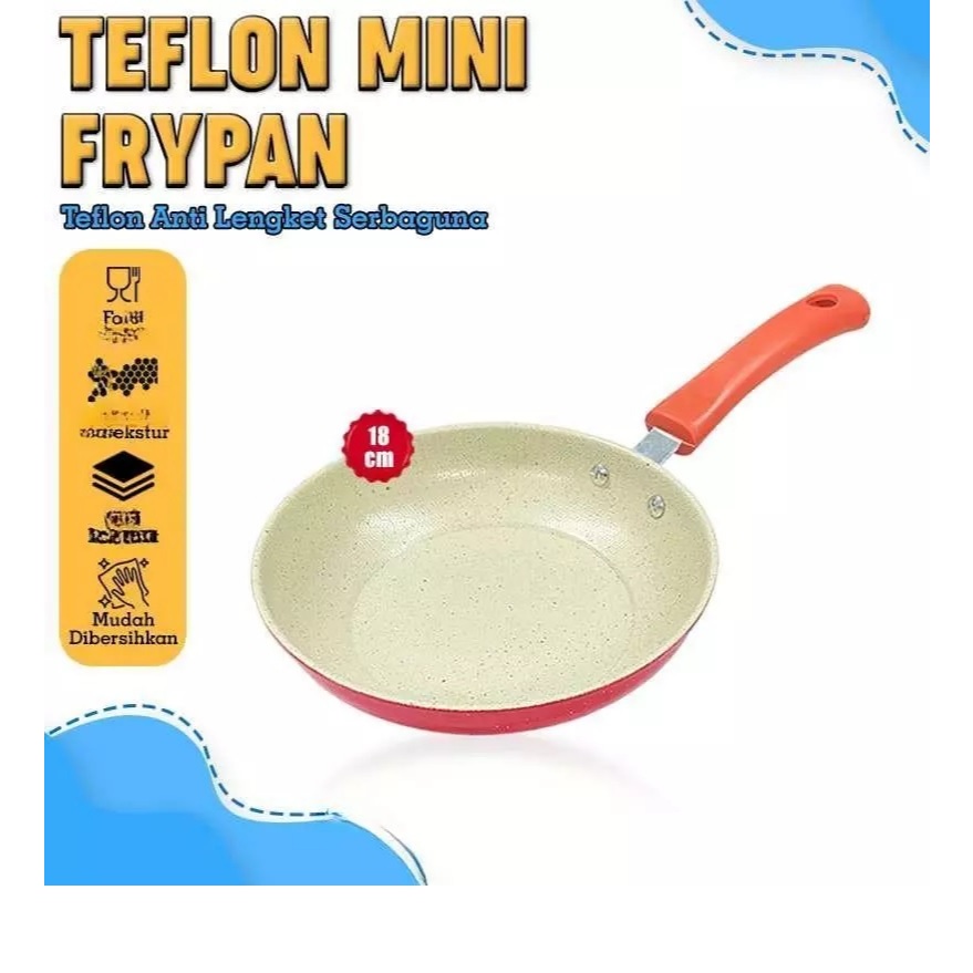 Jual Panci Teflon Frypan Warna Ukuran 18cm Wajan Penggorengan Kecil ...