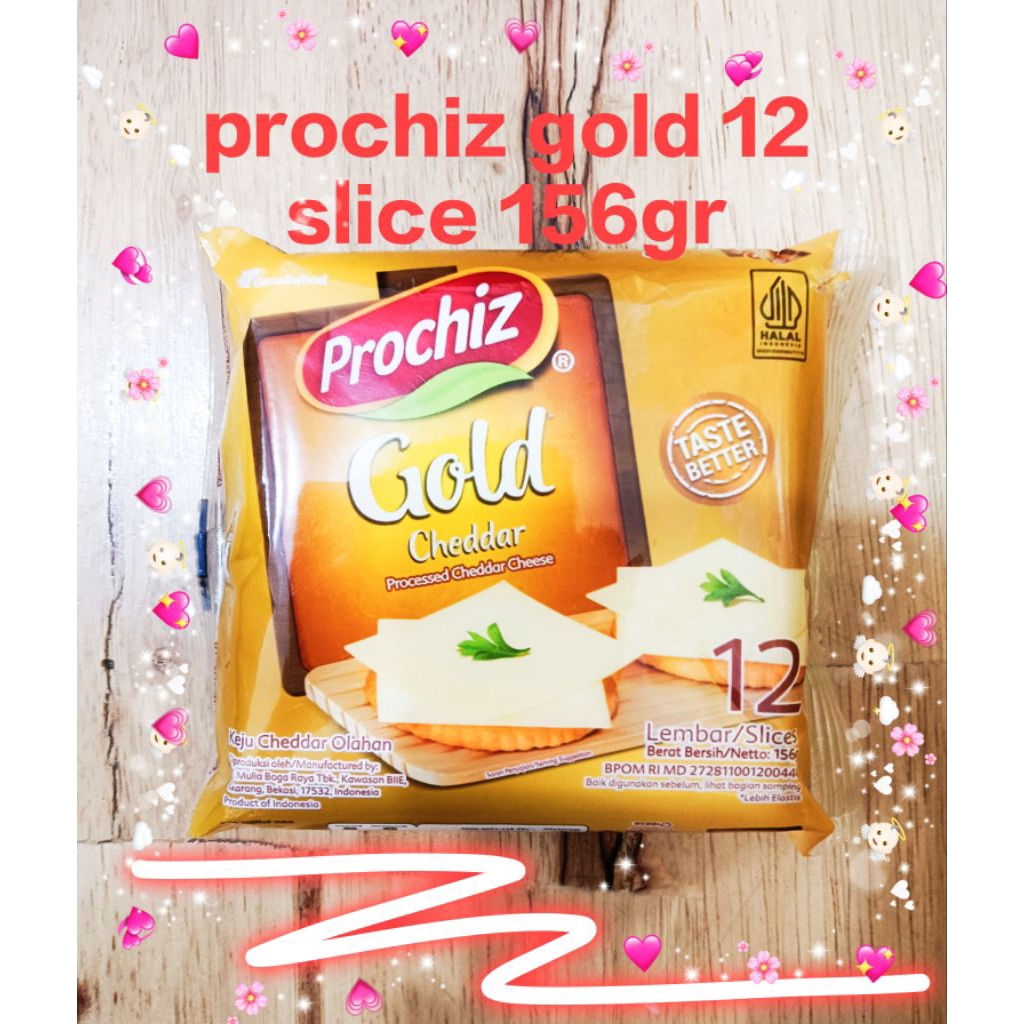 Jual PROCHIZ GOLD 12 SLICE 156GR/ KEJU CHEDDAR SLICE | Shopee Indonesia