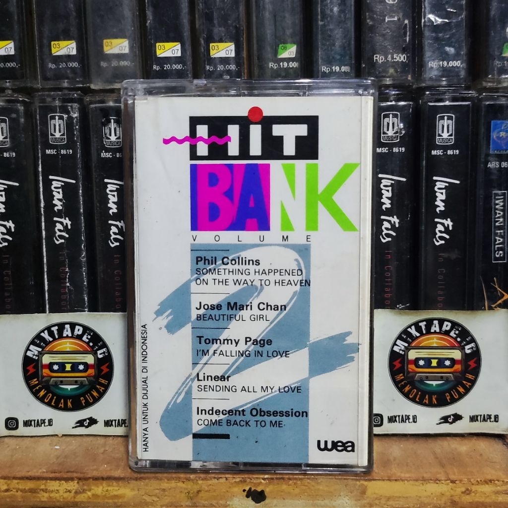 Jual Kaset Pita - Hit Bank - Volume 2 - Kompilasi Barat - Phil Collins - Jose Mari Chan - Tommy ...