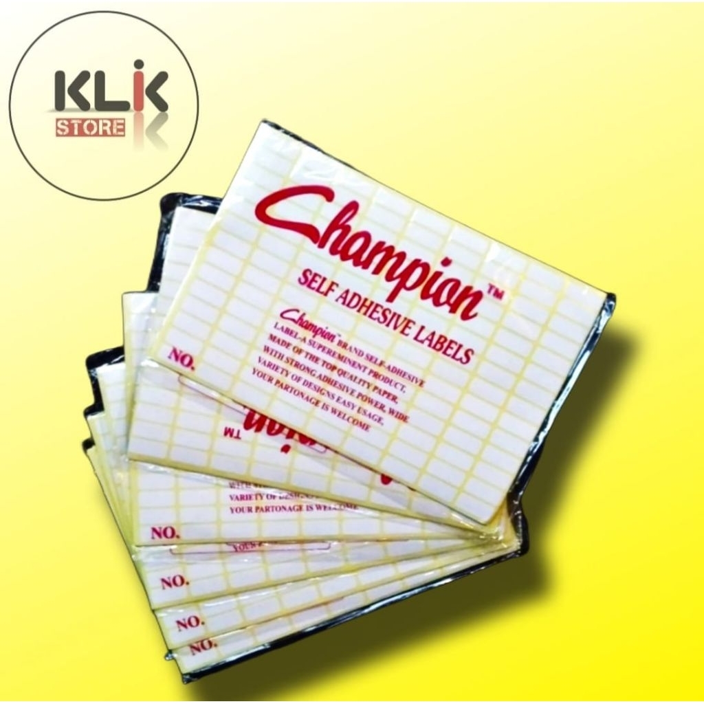 Jual (Set / 7 lembar) Label Harga No 112 Champion / Stiker Label Nama ...