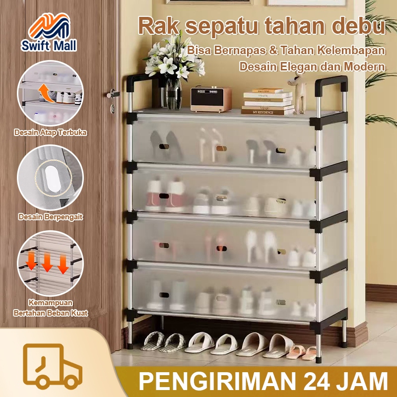 Jual Swift Mall Rak Sepatu + Hanger Tas Topi - Rak Sepatu Tertutup Anti ...