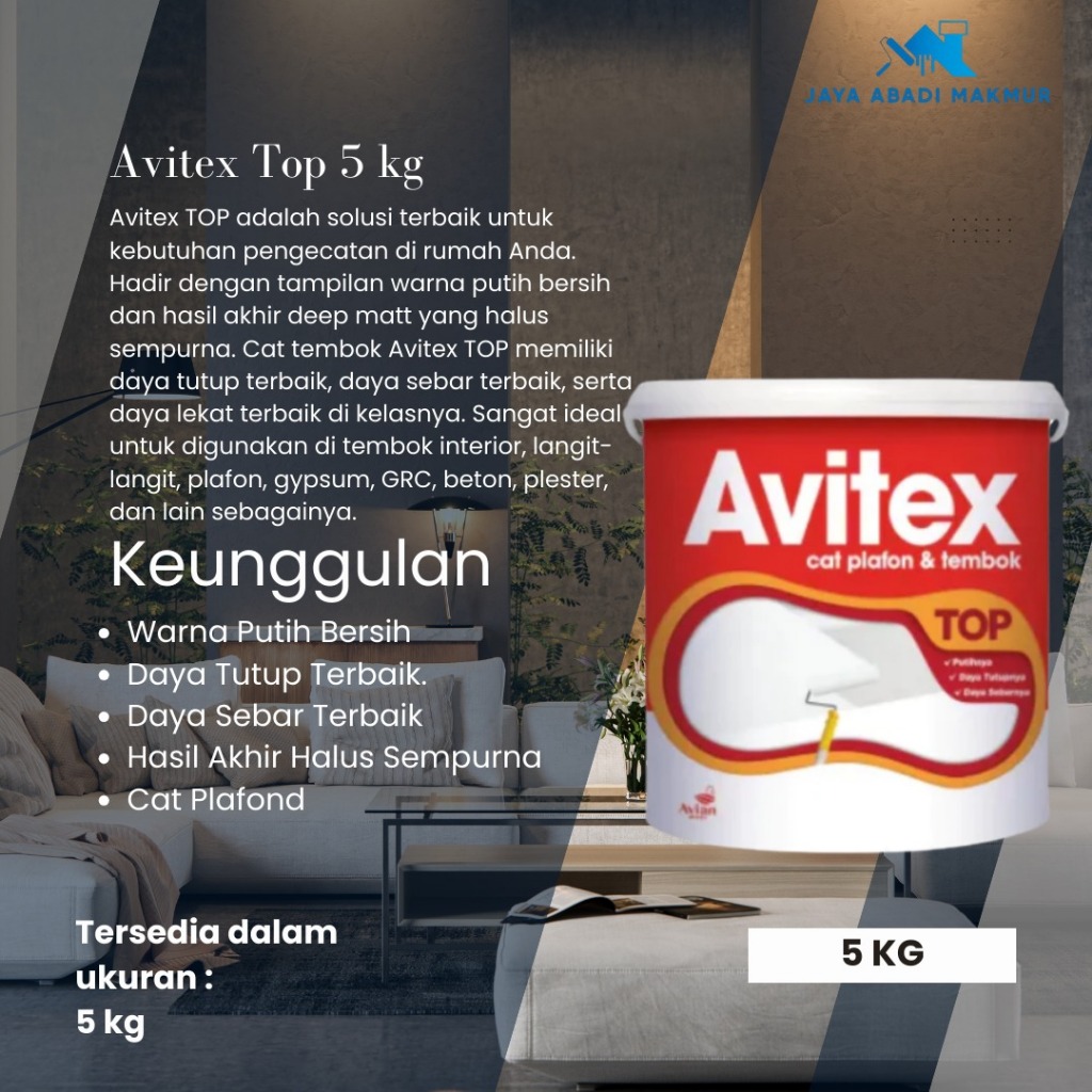 Jual Avian Brands Avitex Top 5 kg / Cat Plafon dan Tembok | Shopee ...