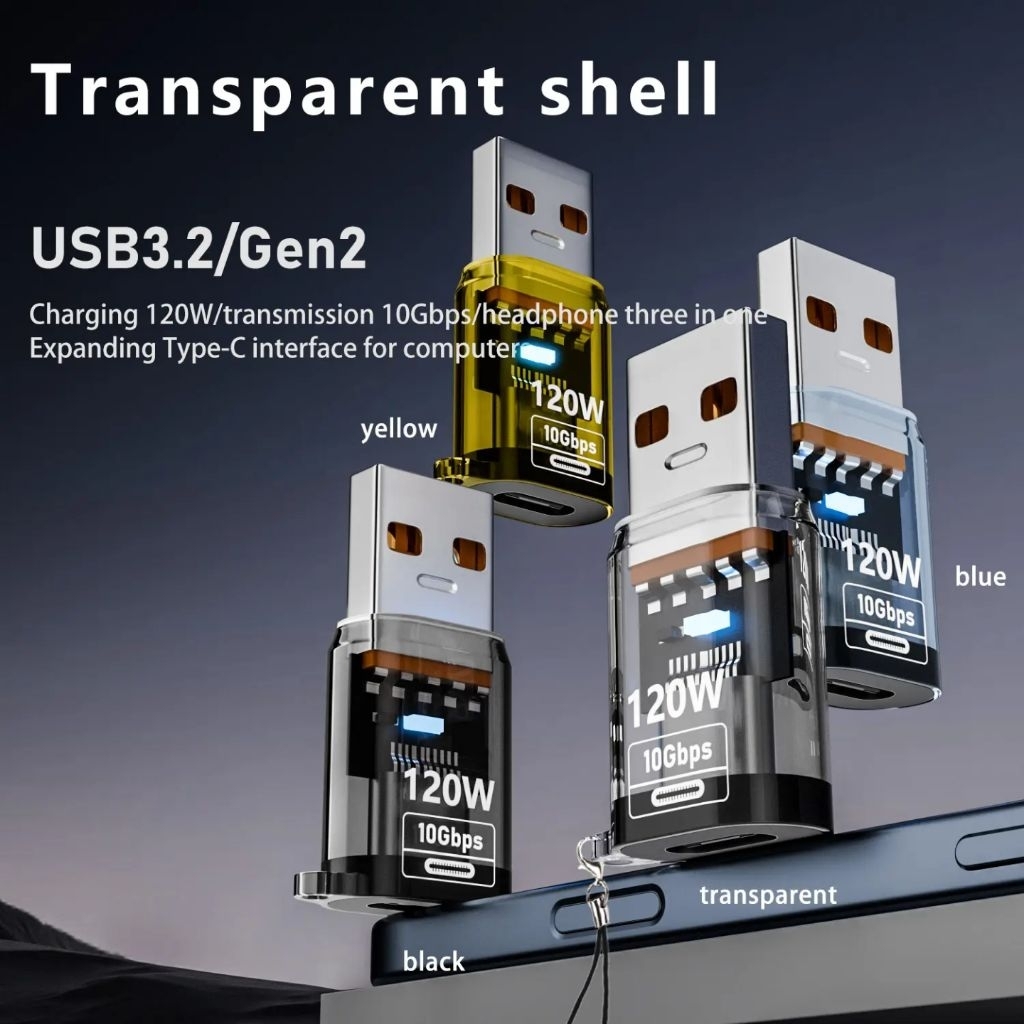 Jual USB a to Type C Adapter Usb 3.2 120W 10Gbps High Speed Data ...