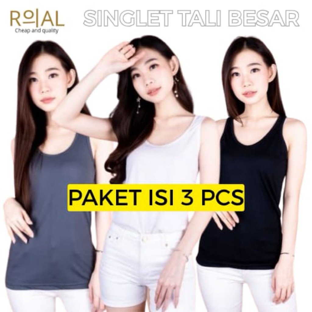 Jual PAKET HEMAT ISI 3 PCS Singlet Wanita Premium / Tank Top Tali Besar ...