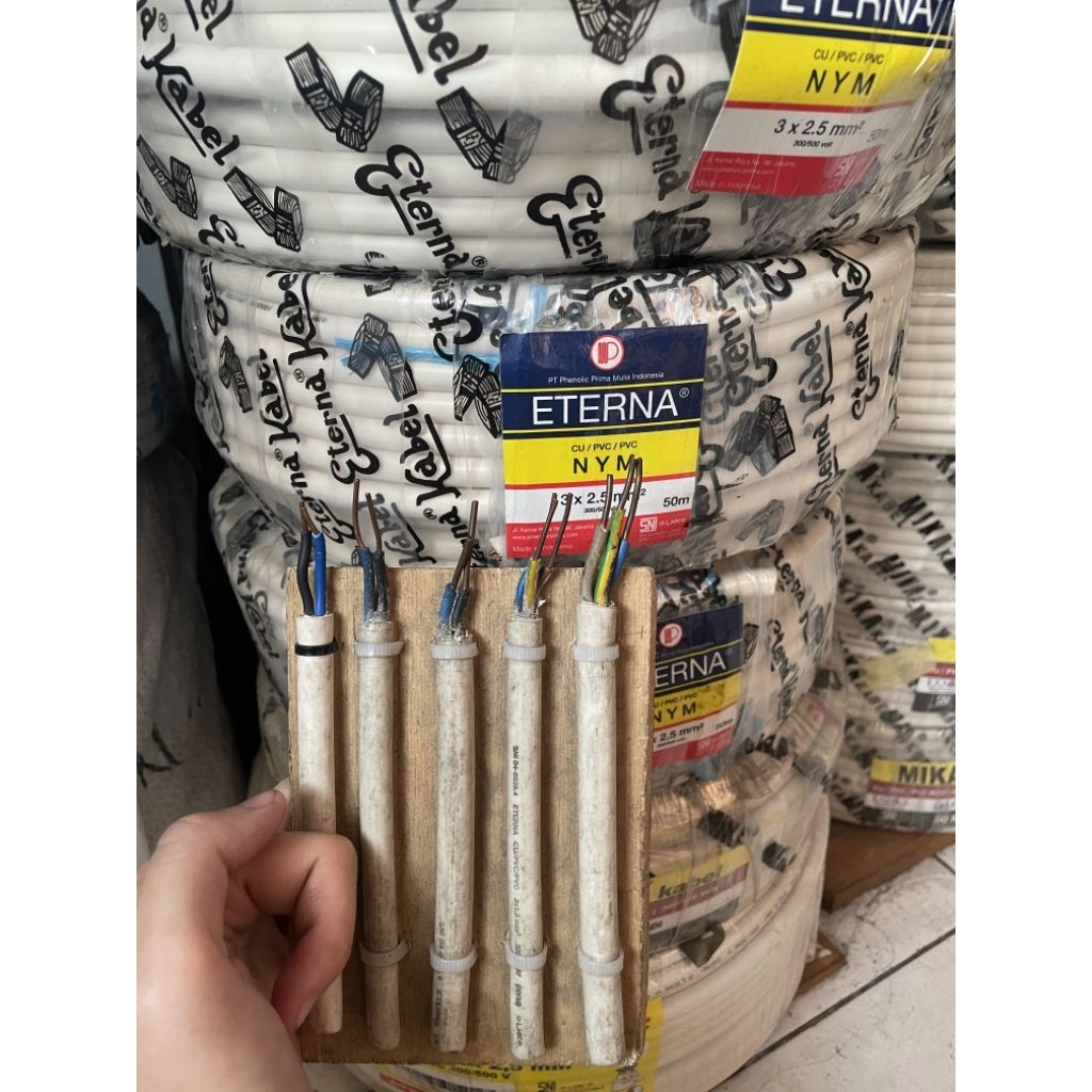 Jual KABEL LISTRIK ETERNA 3X2,5 MM METERAN KAWAT NYM SNI LMK | Shopee ...