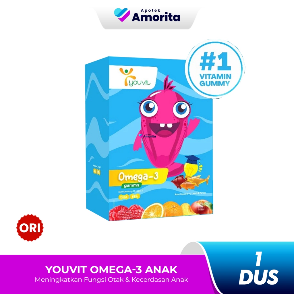 Jual Youvit Omega 3 Anak 1 Box 6 Sachet - Minyak Ikan untuk Otak & Mata ...