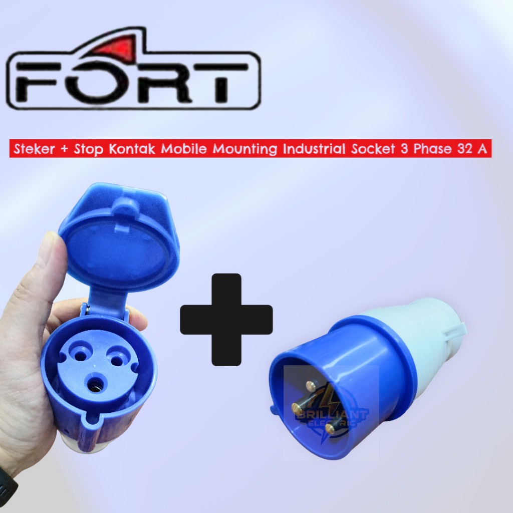 Jual Steker + Stop Kontak Surface Mounting Industrial Socket 3 Phase 32 ...