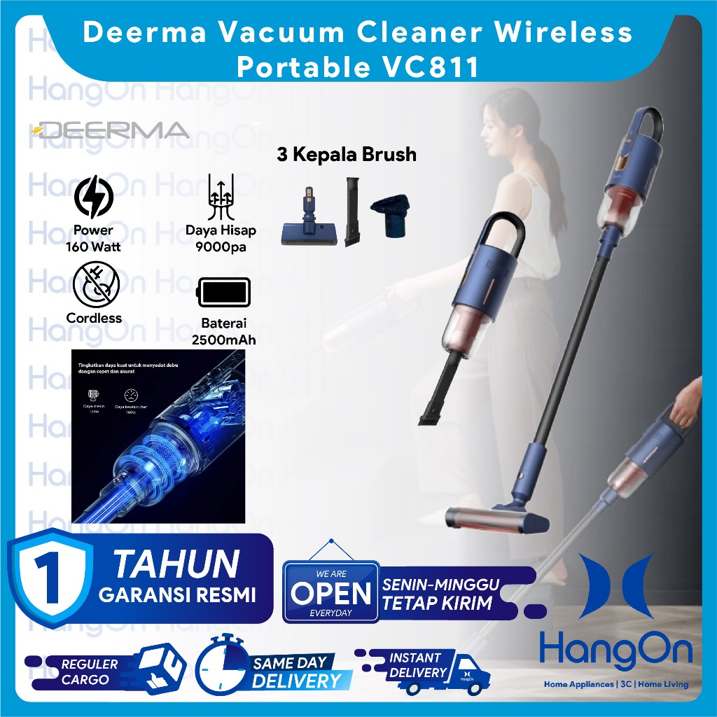 Jual Deerma VC811 Handheld Vacuum Cleaner Wireless Portable Penyedot ...