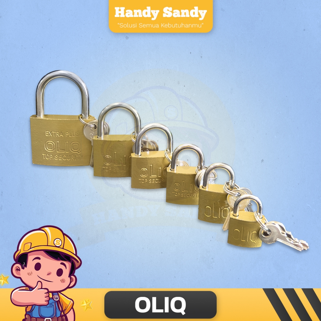 Jual OLIQ Gembok Besi Kuning Per | 20mm - 63mm | Shopee Indonesia