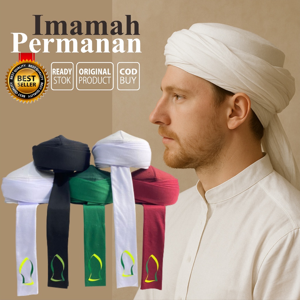 Jual Peci Imamah Permanen Custom Logo Buntut 4 Tingkat Panjang 3 Meter ...