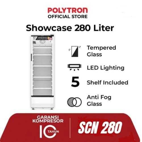 Jual Polytron SCN 280 Showcase Pendingin 5 Rak White Lemari Pendingin ...