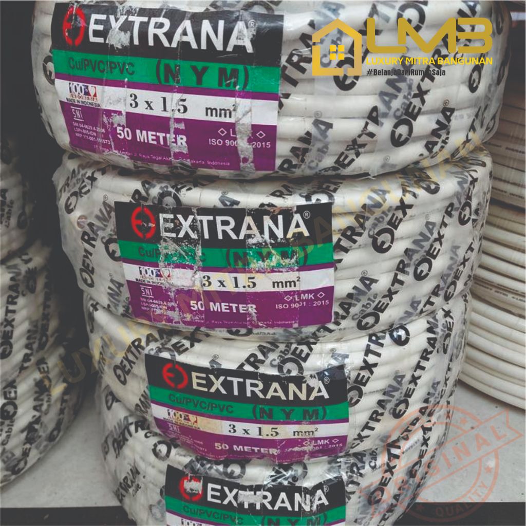 Jual Kabel NYM Extrana 50 Meter | 2x1.5mm 2x2.5mm 3x1.5mm 3x2.5mm | Kabel Listrik Rumah Indoor ...