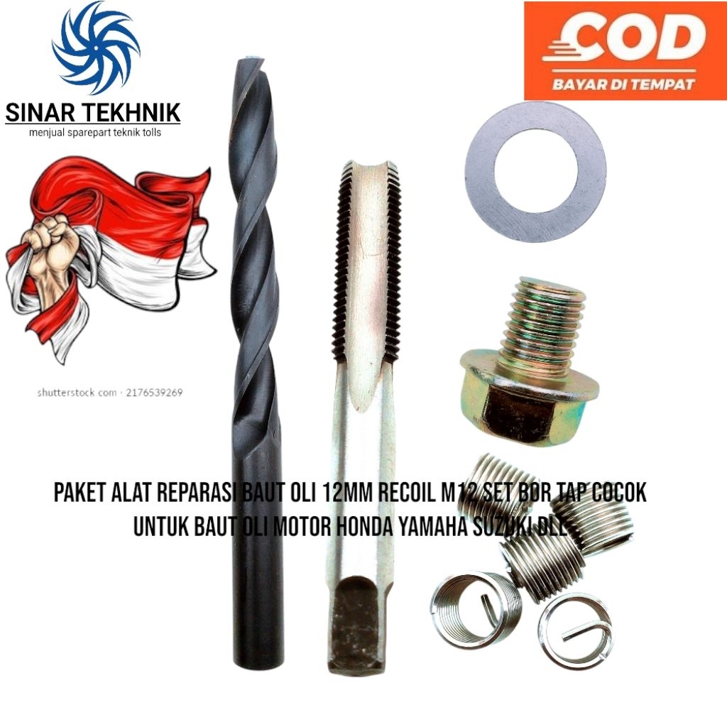 Jual Paket Alat Reparasi Baut Oli 12mm Recoil M12 Set Bor Tap Cocok ...