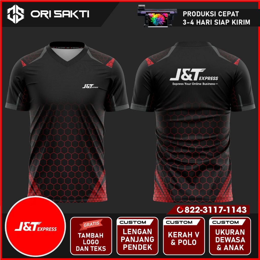 Jual jersey jnt expres gratis custom nama dan logo | Shopee Indonesia