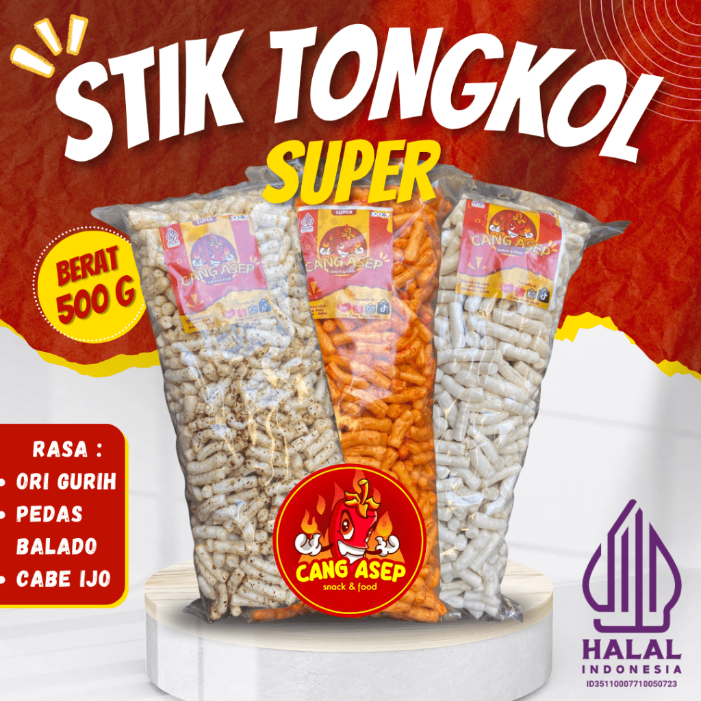 Jual STIK TONGKOL SUPER 500g-Asep cemilan snack food kripik pedas ...