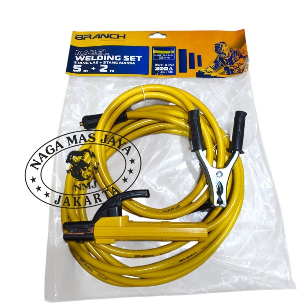 Jual BRANCH STANG LAS 300 A + KABEL LAS 25MM SET / KABEL LAS SET 25MM ...