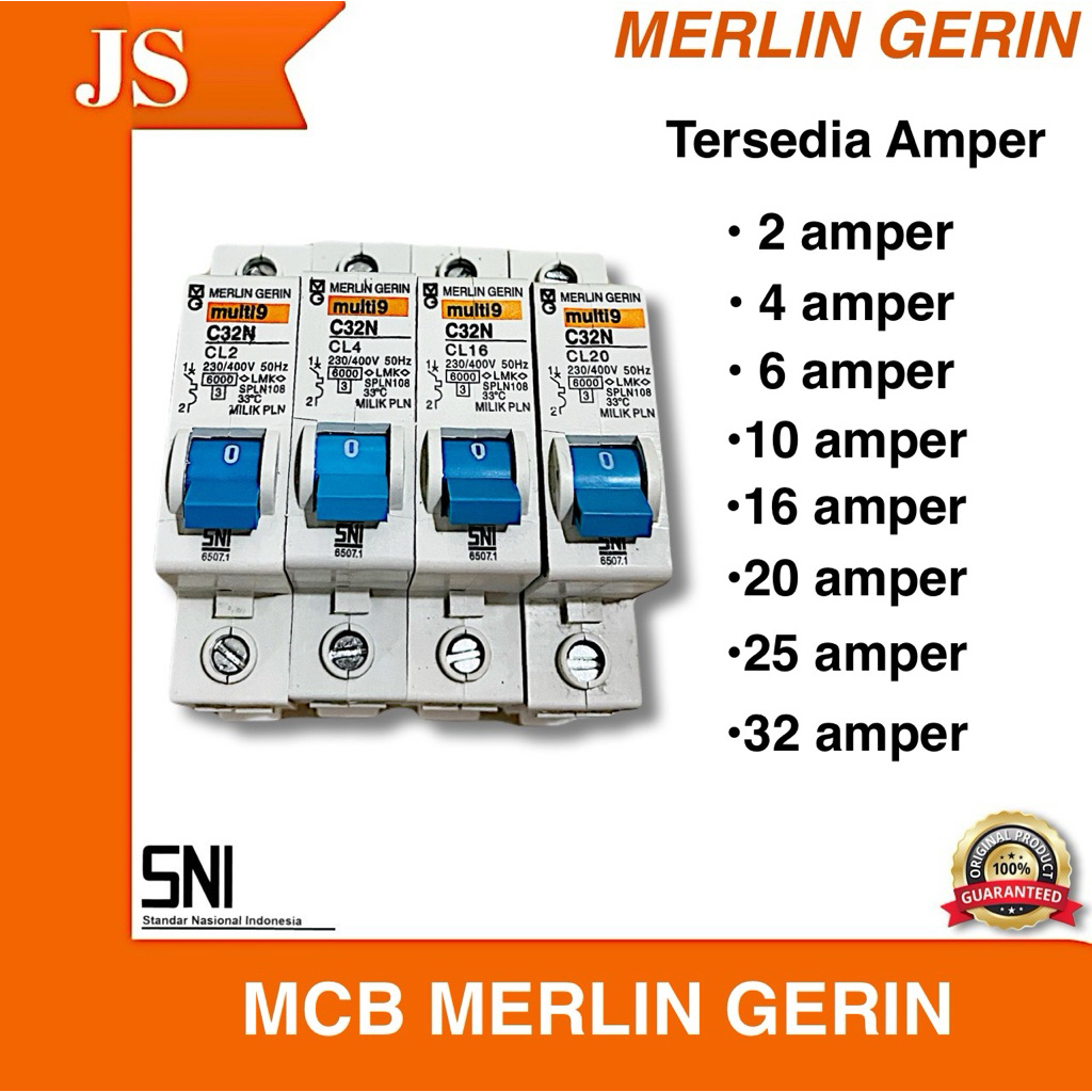 Jual MCB Merlin Gerin Biru 2 amper,4 amper,6 amper, 10 amper, 16 amper, 20 amper, 25 amper, 32 ...