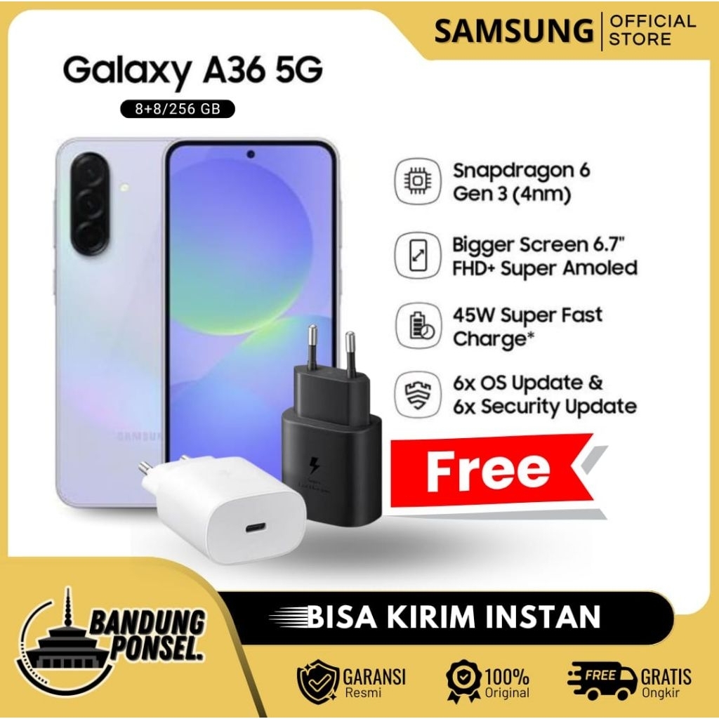 Jual Samsung Galaxy A36 5G 8/256 NFC, AMOLED Garansi Resmi SEIN ...
