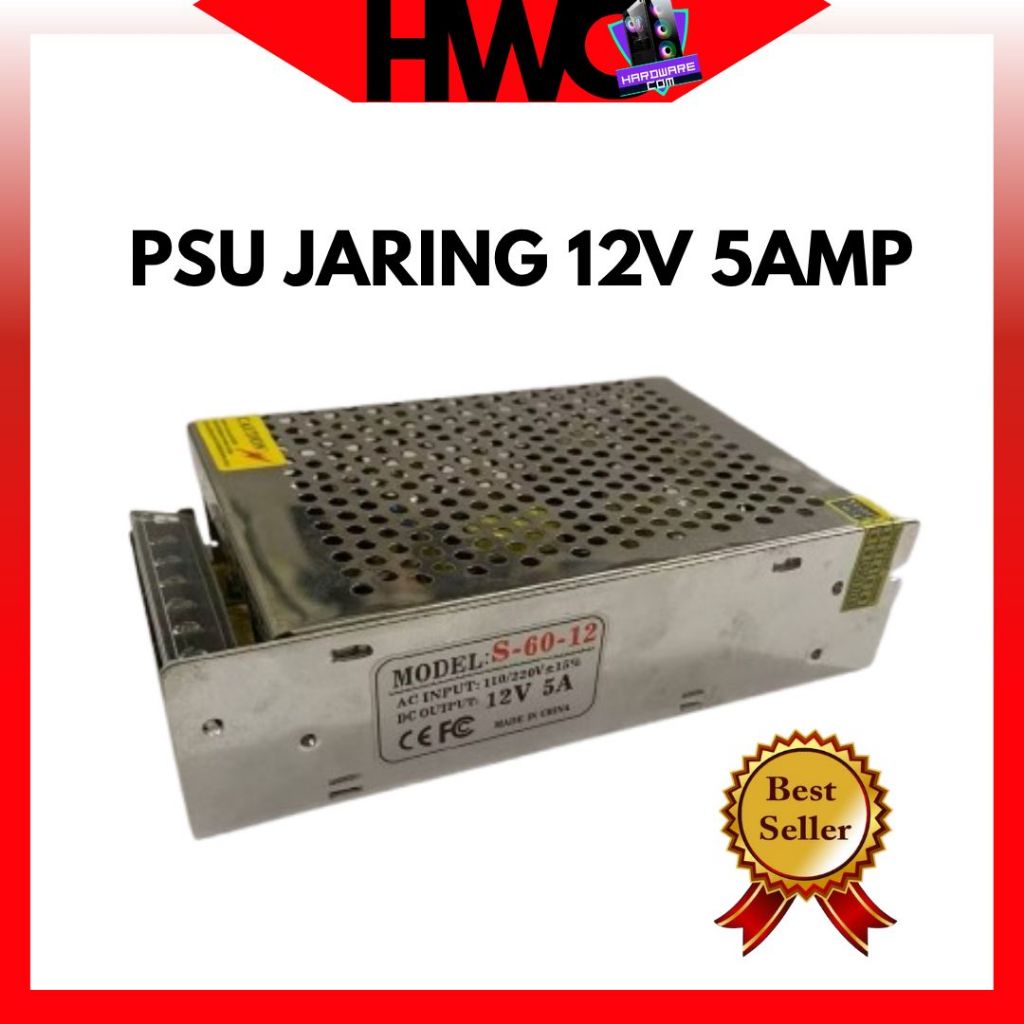 Jual PSU CCTV Jaring 12V 5A Power Supply Travo LED DC 12 Volt 5 Ampere | Shopee Indonesia