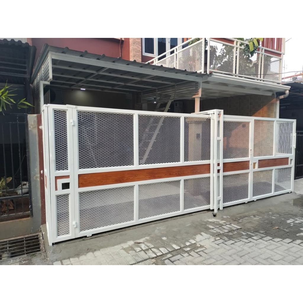 Jual pagar rumah minimalis modern motif expanda metal dan plat ...