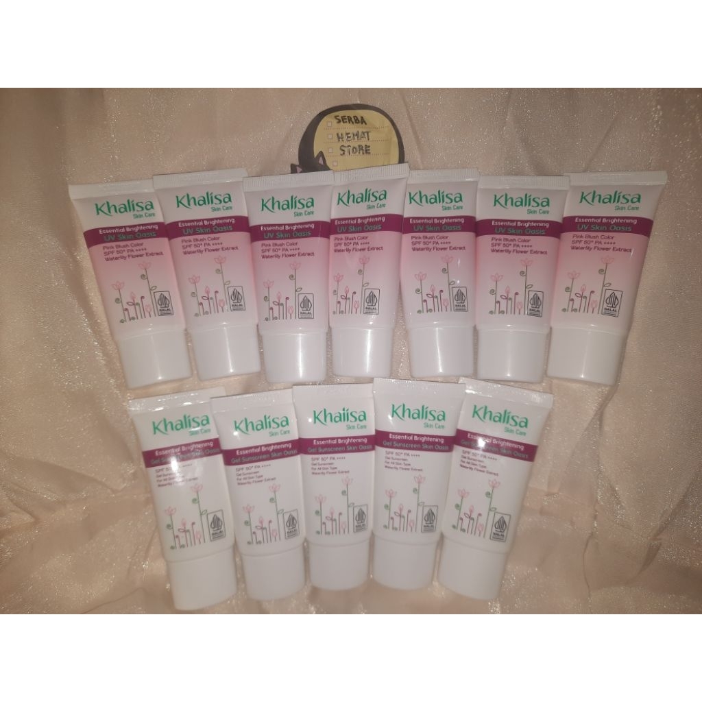 Jual [NEW] Khalisa Essential Brightening Gel Sunscreen Skin Oasis & UV ...