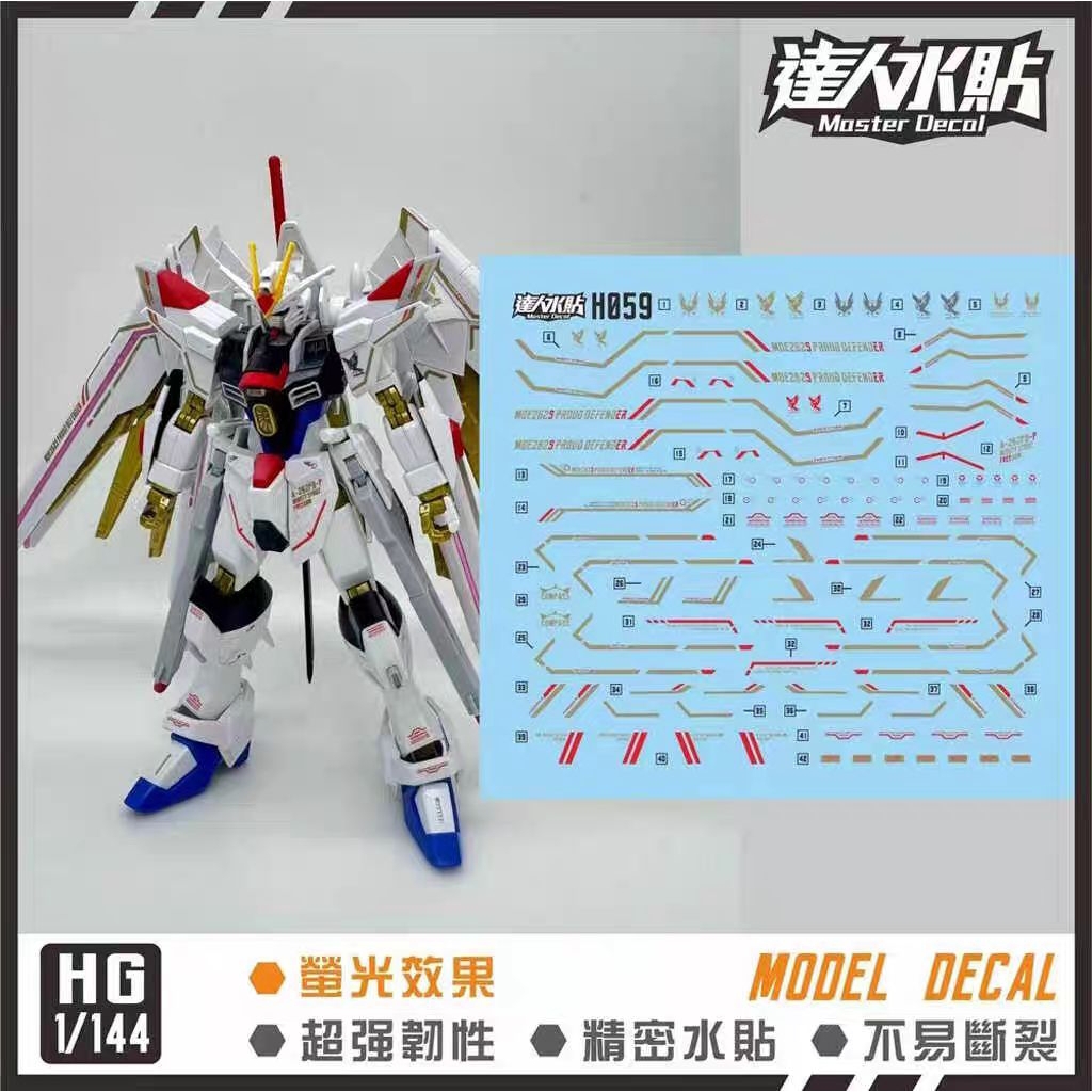Jual HG 1/144 MIGHTY STRIKE FREEDOM GUNDAM WATER DECAL MASTER DECAL ...