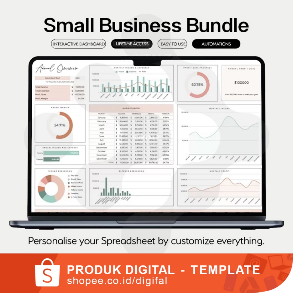 Jual Small Business Bundle Ultimate Bookkeeping & Inventory Tracker - Lacak Semua Laporan ...