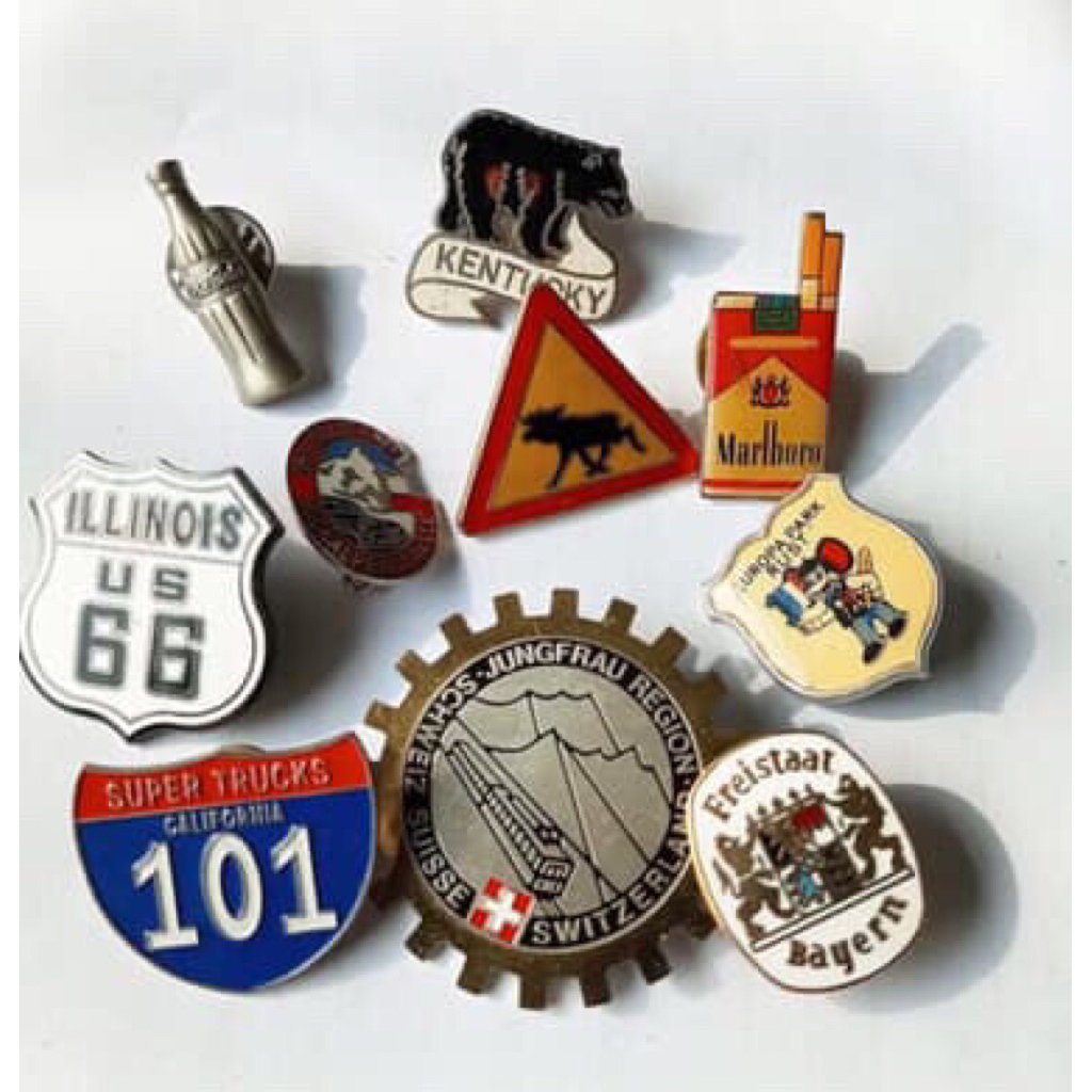 Jual Vintage Europe Enamel Pin and plastic Copyrigt 1970s 1980s Lot ...