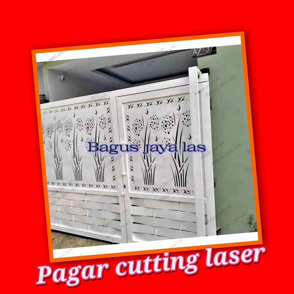 Jual pager cutting laser/pintu gerbang besi model cutting laser bahan ...