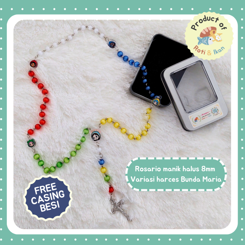 Jual Rosario Misioner (5 Benua) Luce Maskot Yubelium 2025 manik halus ...