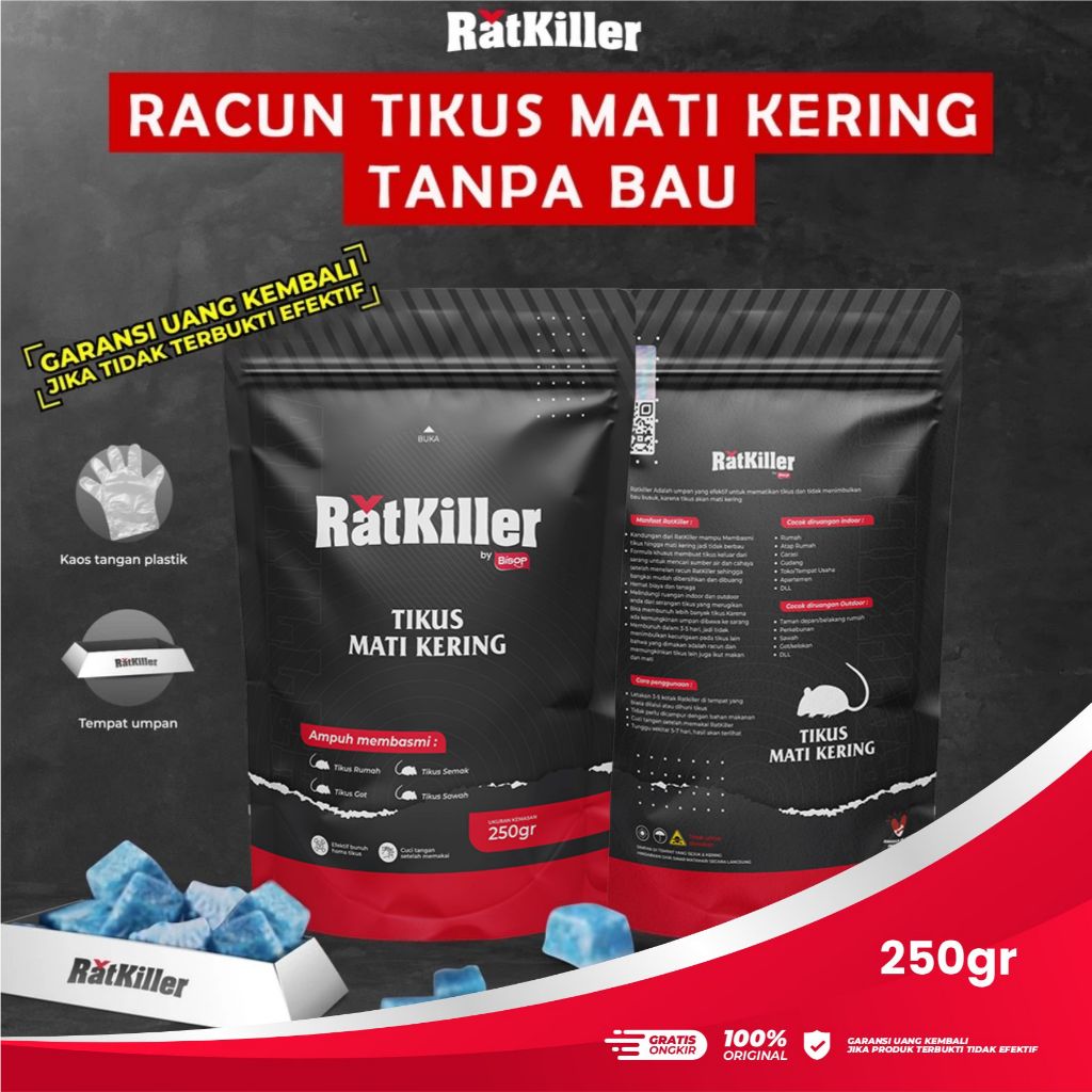 Jual RatKiller Racun Tikus Ampuh Mati Kering Tanpa Bau / Umpan Pembasmi ...