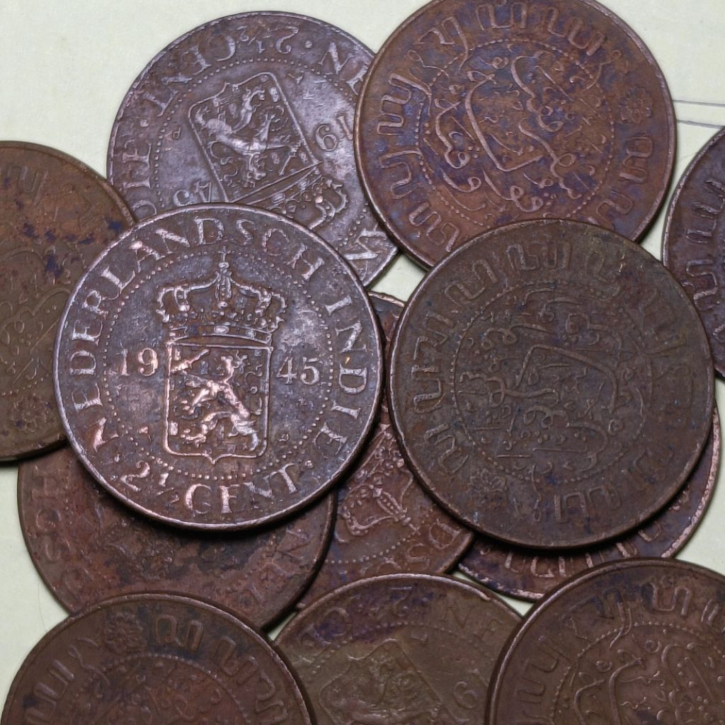Jual Benggol Gobang 2½ Cent Nederlandsch indie Tahun 1945 2,5 1/2 ...