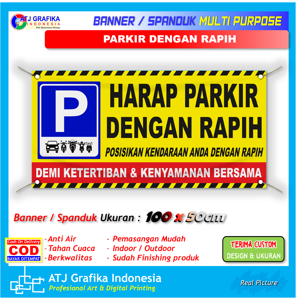 Jual Banner spanduk harap parkir dengan rapih peringatan kendaraan ...