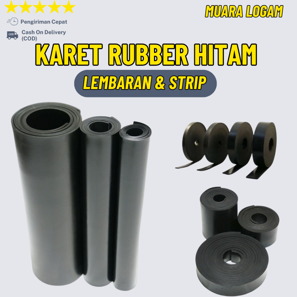 Jual Karet Hitam Lembaran tebal 3 mm - Rubber sheet dan strip - Karet ...