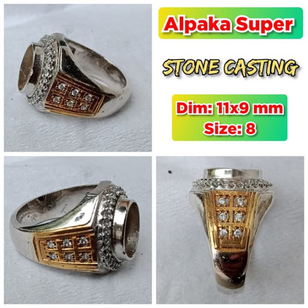 Jual emban batu akik dan permata alpaka super stone casting tabur ...