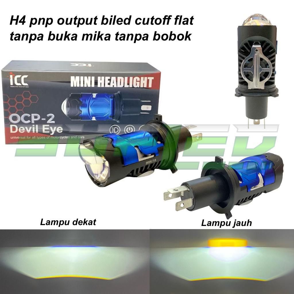 Jual BILED H4 OCP V2 55 Watt ICC H4 PNP PUTIH KUNING FLATCUT MINI LASER ...