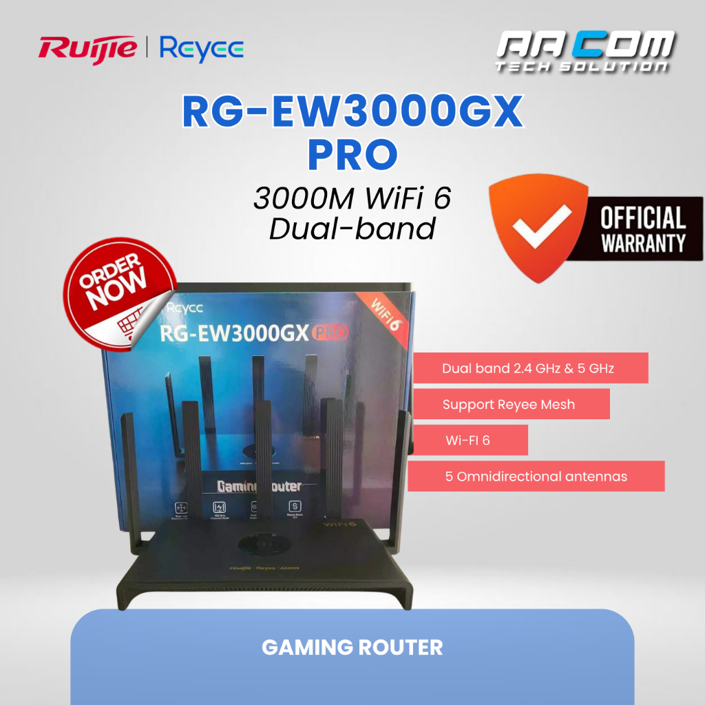 Jual RG-EW3000GX PRO RUIJIE REYEE 3000M Wi-Fi 6 DUAL BAND GIGABIT ...