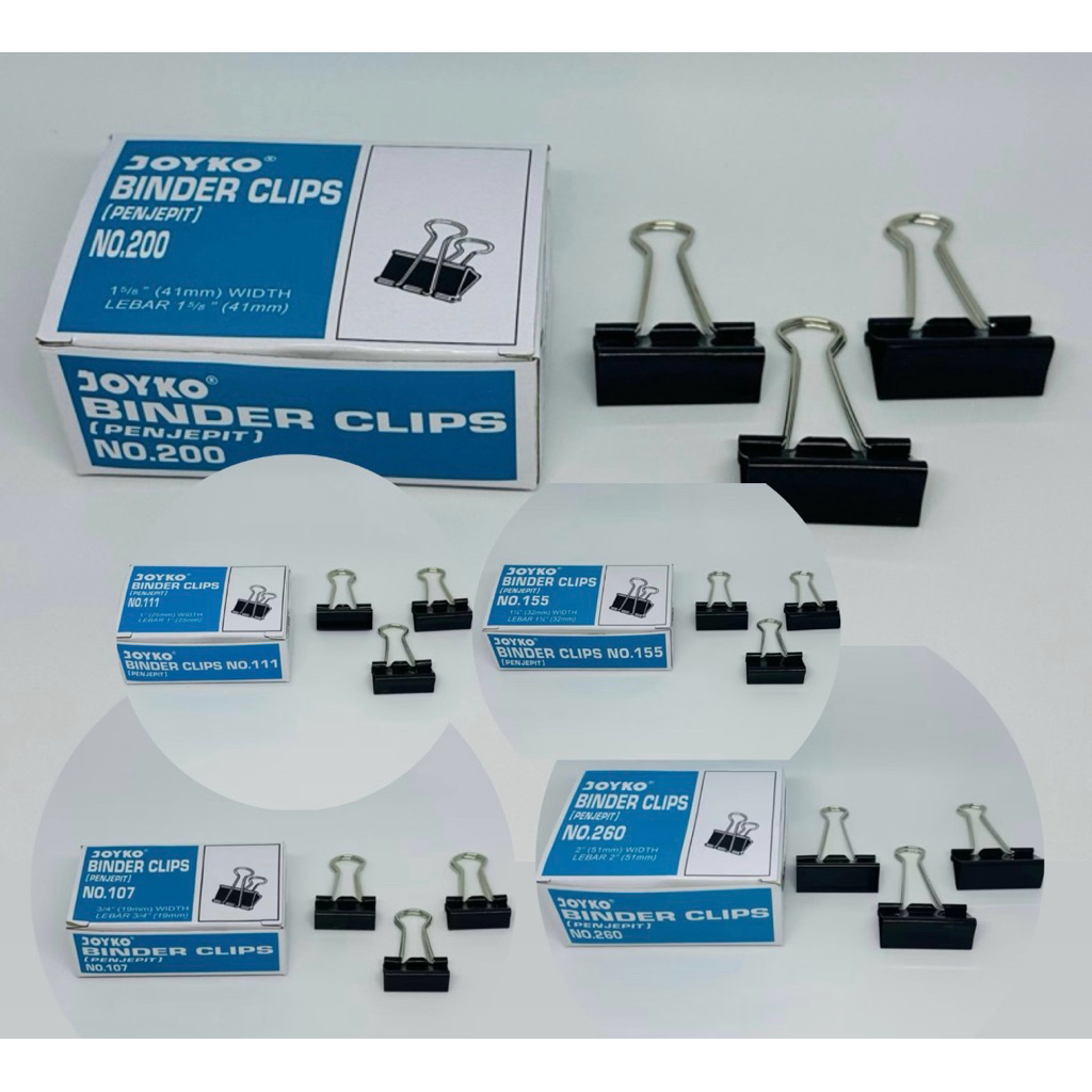 Jual Binder Clips Joyko No. 200 / 111 / 155 / 260 / 107 | Shopee Indonesia
