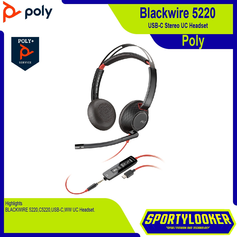 Jual HP POLY Plantronics Blackwire 5220 C5220 USB Type C Headset ...