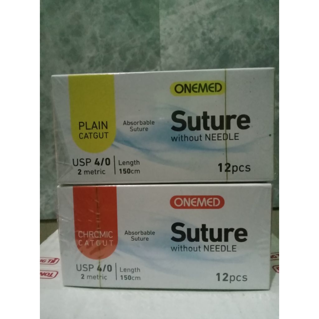 Jual benang catgut plain dan chromic Onemed 4/0 per box isi 12 | Shopee ...