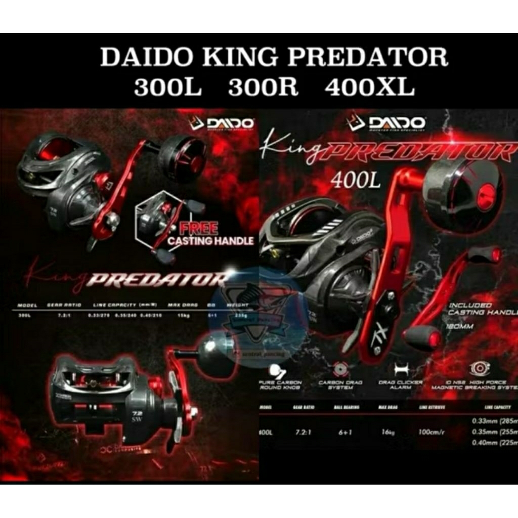 Jual reel bc daido king predator | light jigging | 300L | 400XL ...