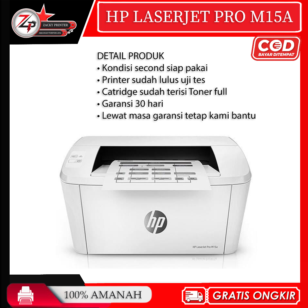 Jual printer hp LaserJet Pro M15a print only Monochrome untuk cetak ...