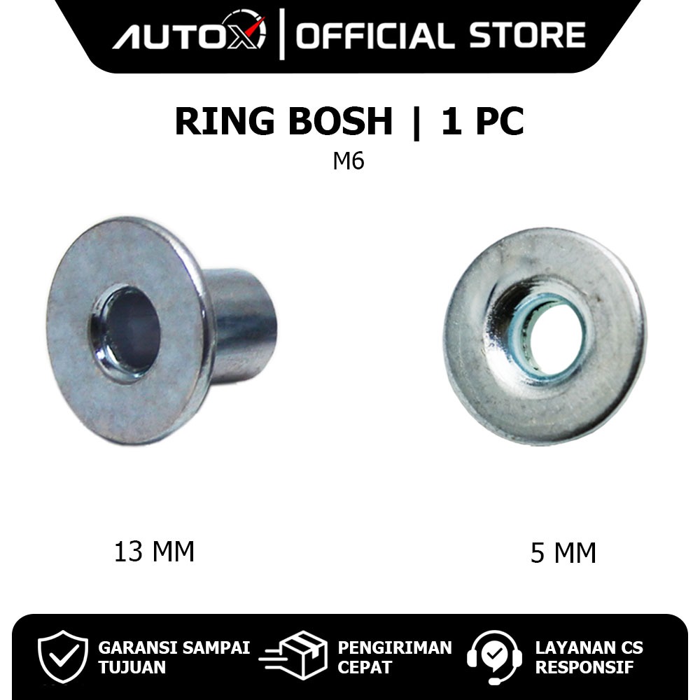 Jual Ring Bosh M6 Tinggi 5 & 13 mm Bosing Topi Tinggi Panjang Pendek ...