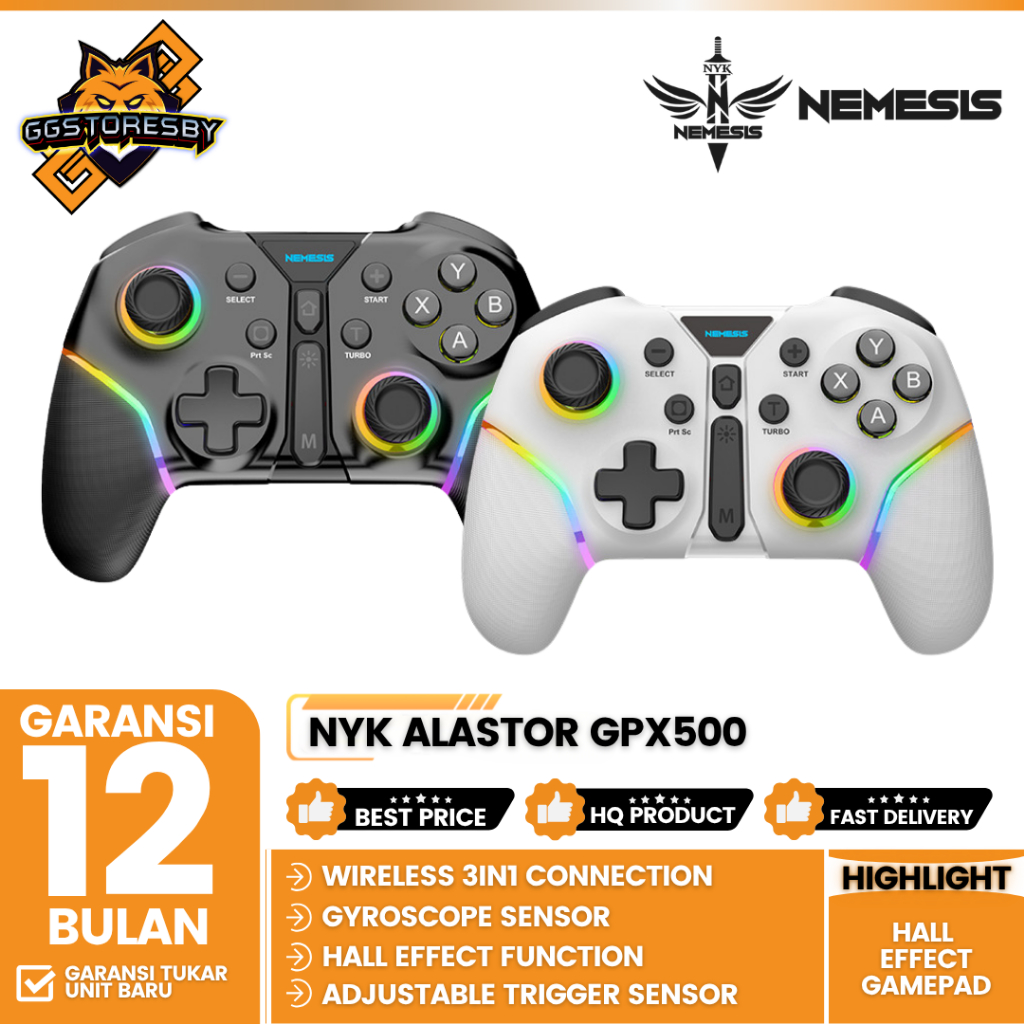 Jual Nyk Alastor Gpx500 / Nyk Nemesis Gpx 500 Hall Effect Gamepad 3 In ...