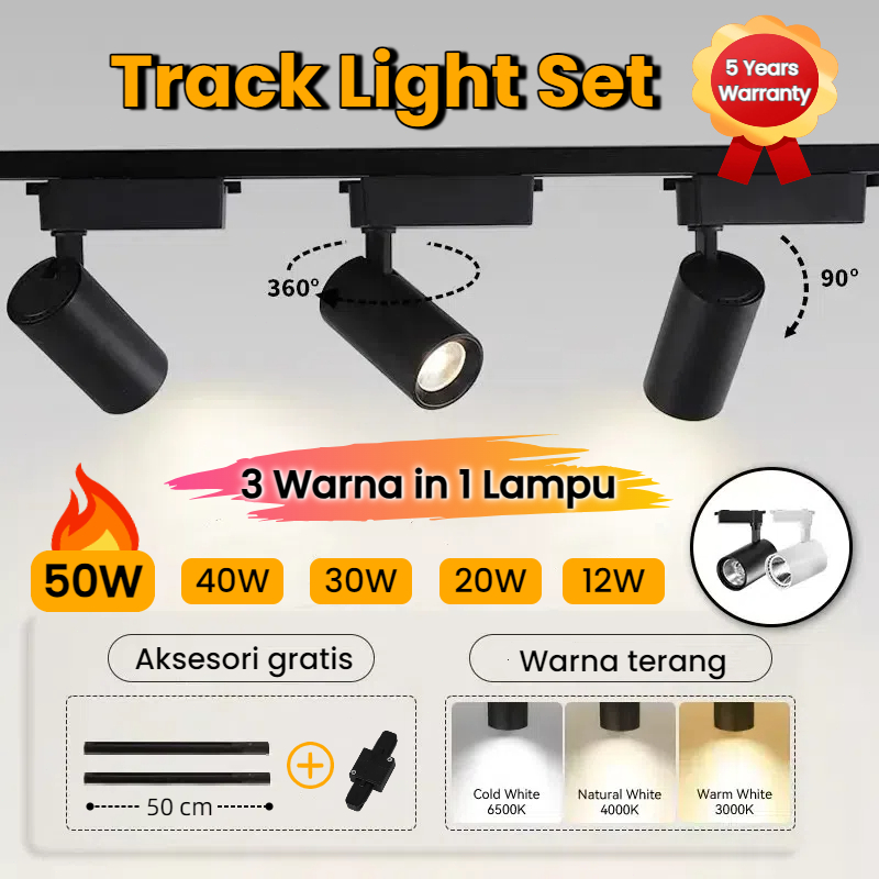 Jual CANMEIJIA Lampu Rell Track LED Set 12/20/30/50W Led Sorot Lampu ...